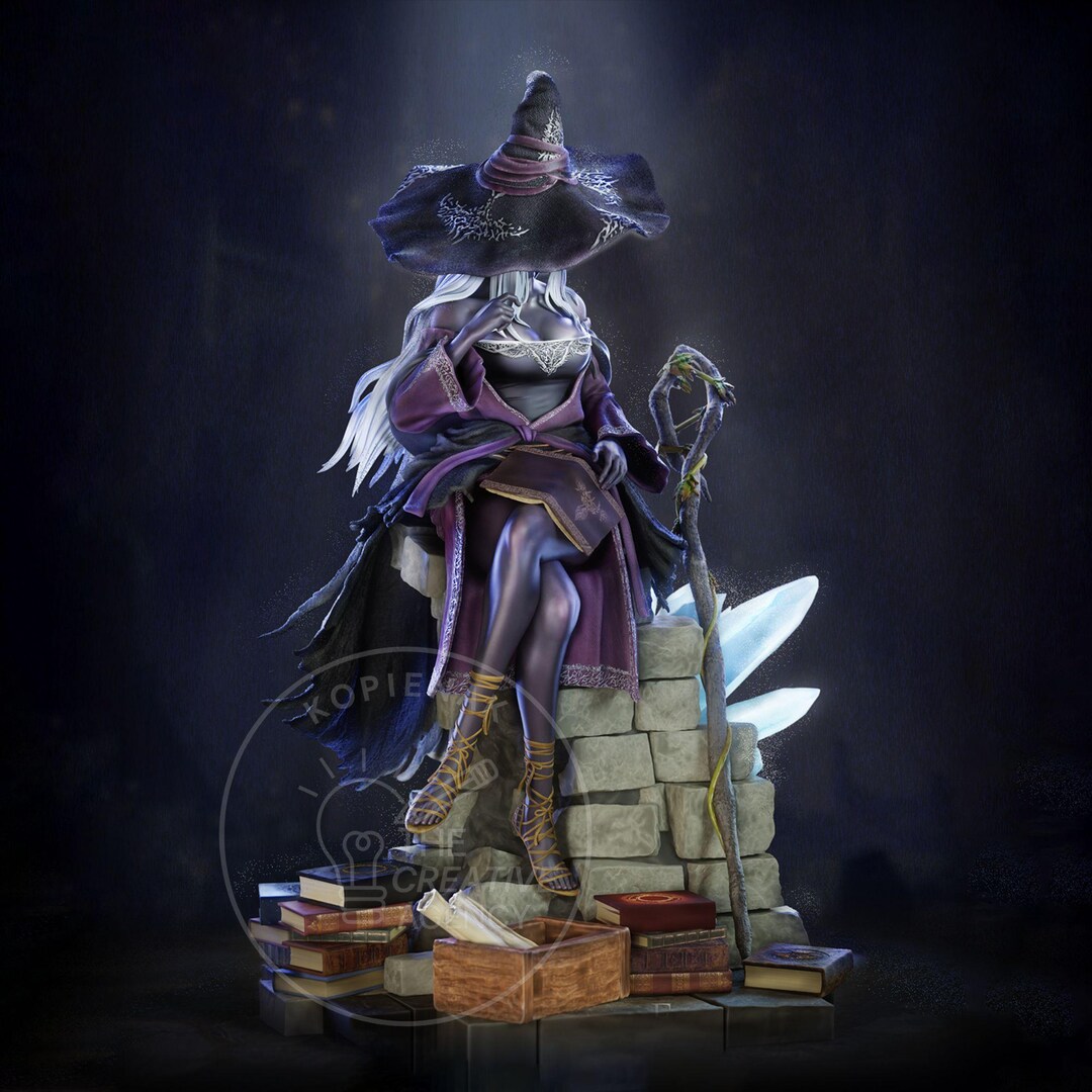 Recluse Sorceress STL Statue | Arcane Witch on Crystal Throne (1/6 ...