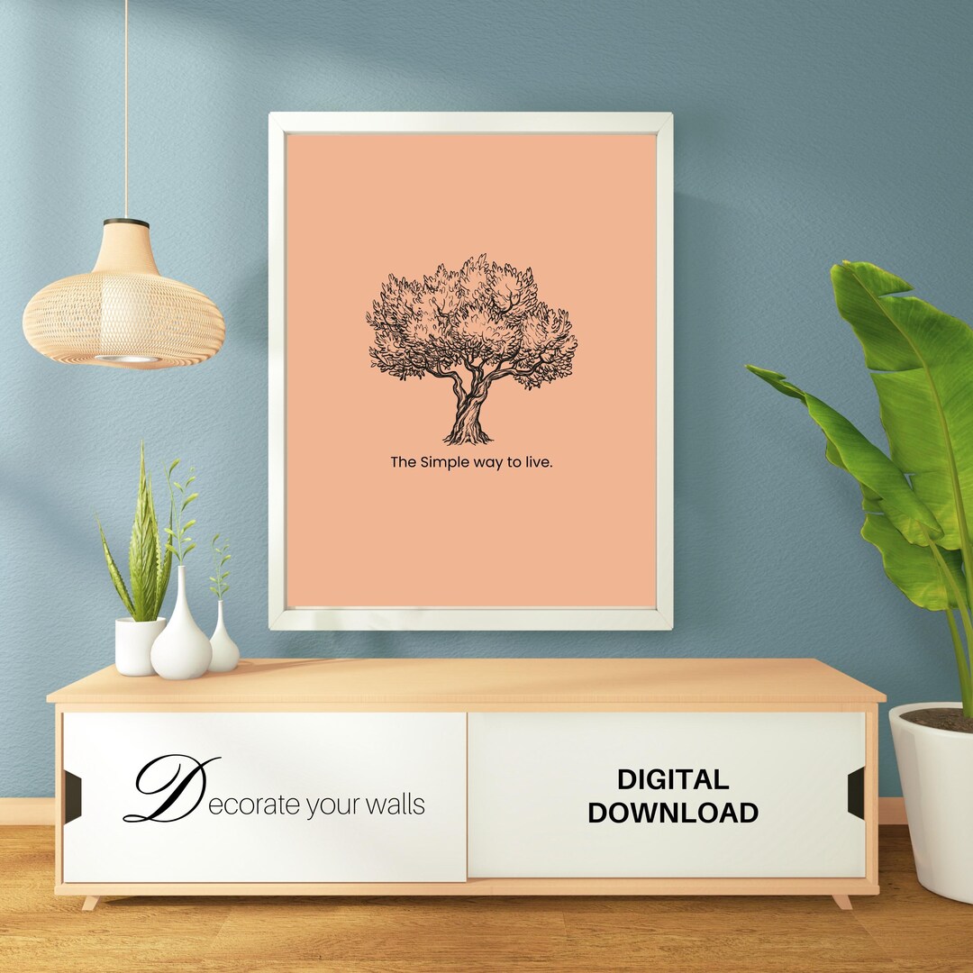 Tree Poster, Calm Prints, Simple Prints, Digital Download, Trees and ...