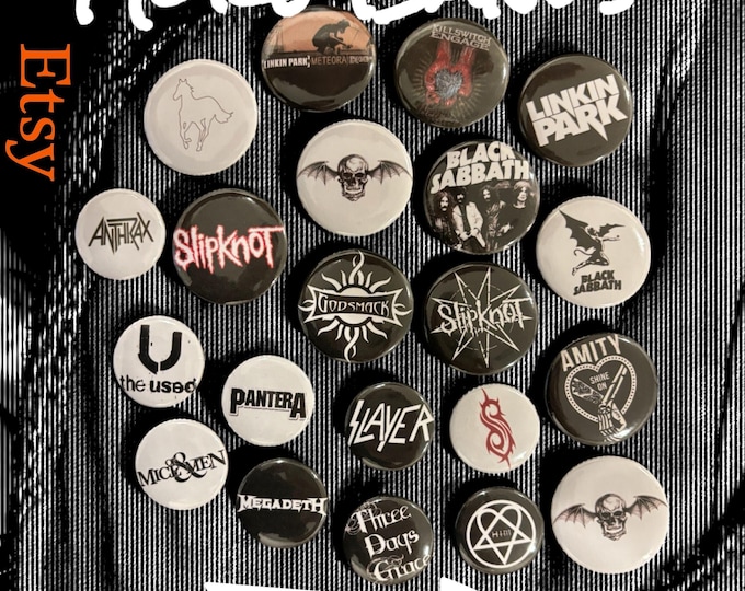 Metal Band Enamel Pins! - Etsy