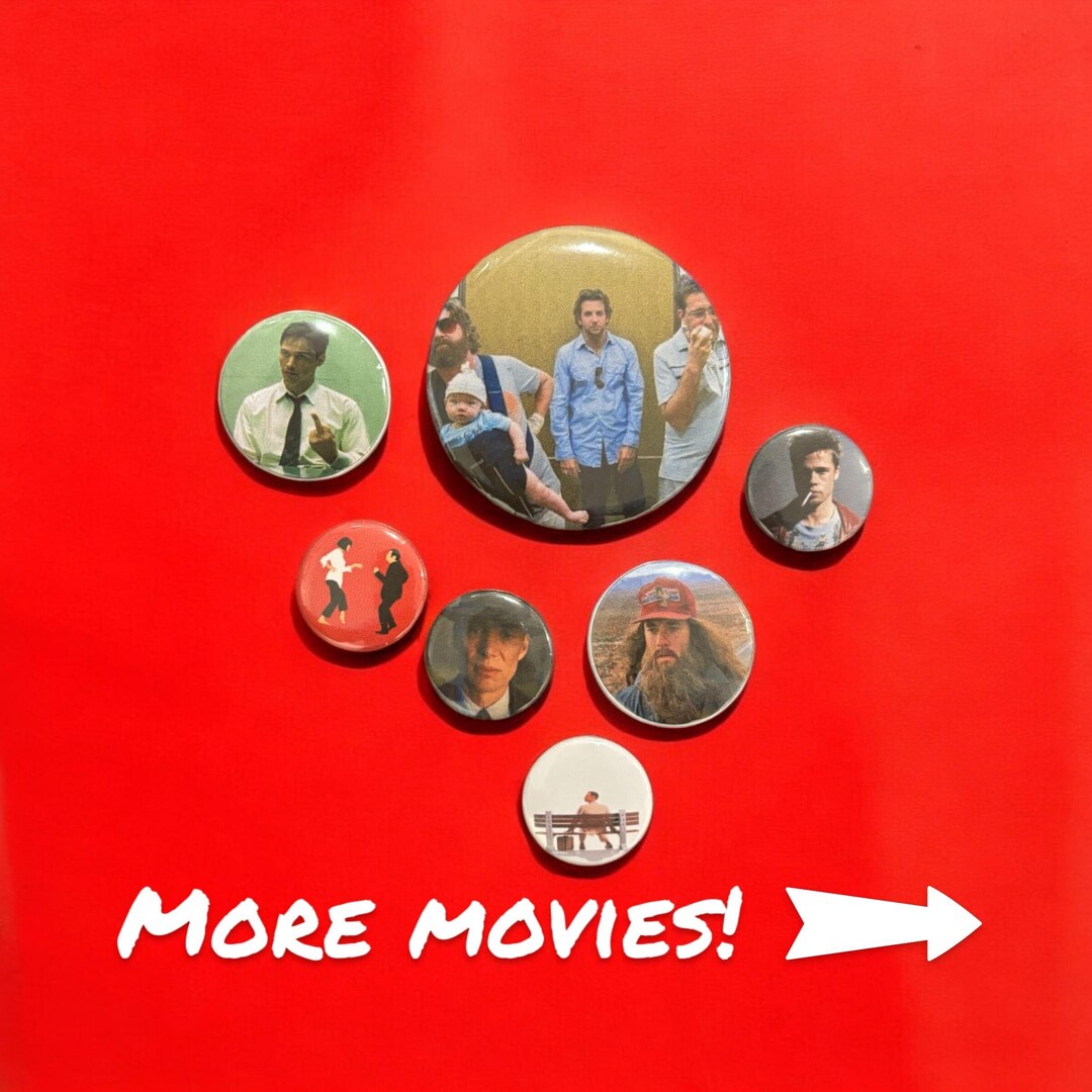 Classic Iconic Cult Movie Icons: Collectible Character Pinback Buttons ...