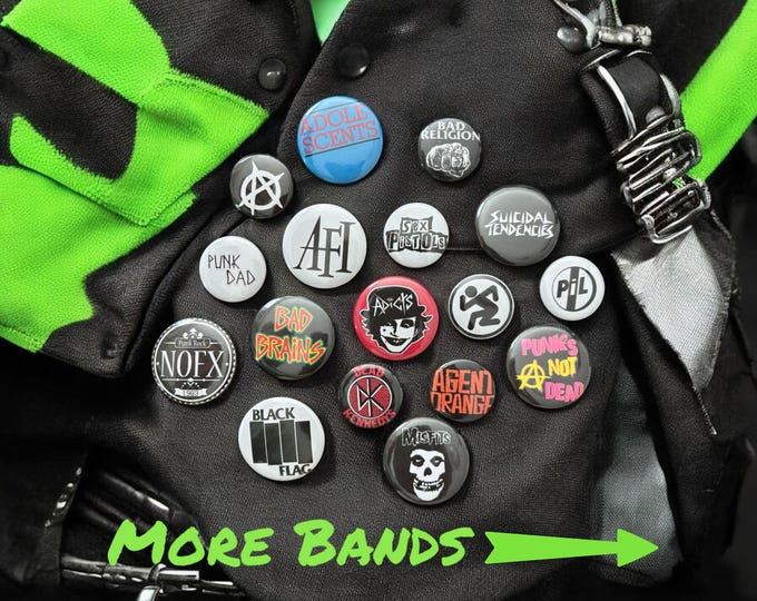 Punk Rock Band Logo Pins Unique Pinback Buttons, Band Pins, Music Pins ...
