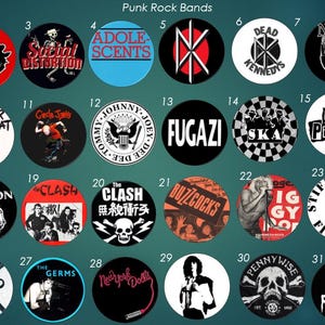 Punk Rock Band Pinback Buttons/badges, Hardcore Punk, Skate Punk, Surf ...