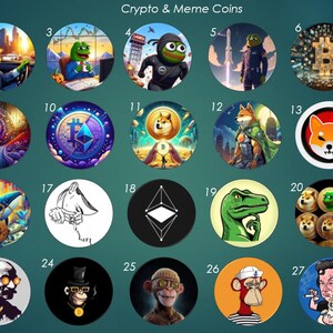 Bitcoin, Altcoin & Meme Coin Pin Back Button Badges. - Etsy