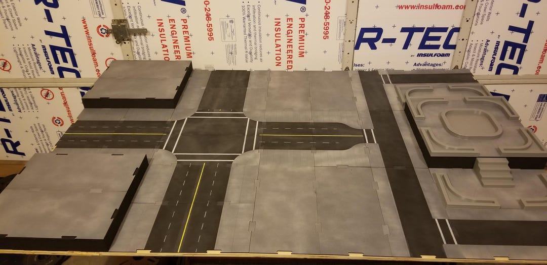 MDF Terrain, Battle Mat, Gaming Mat, Modular Terrain Board, City Map ...