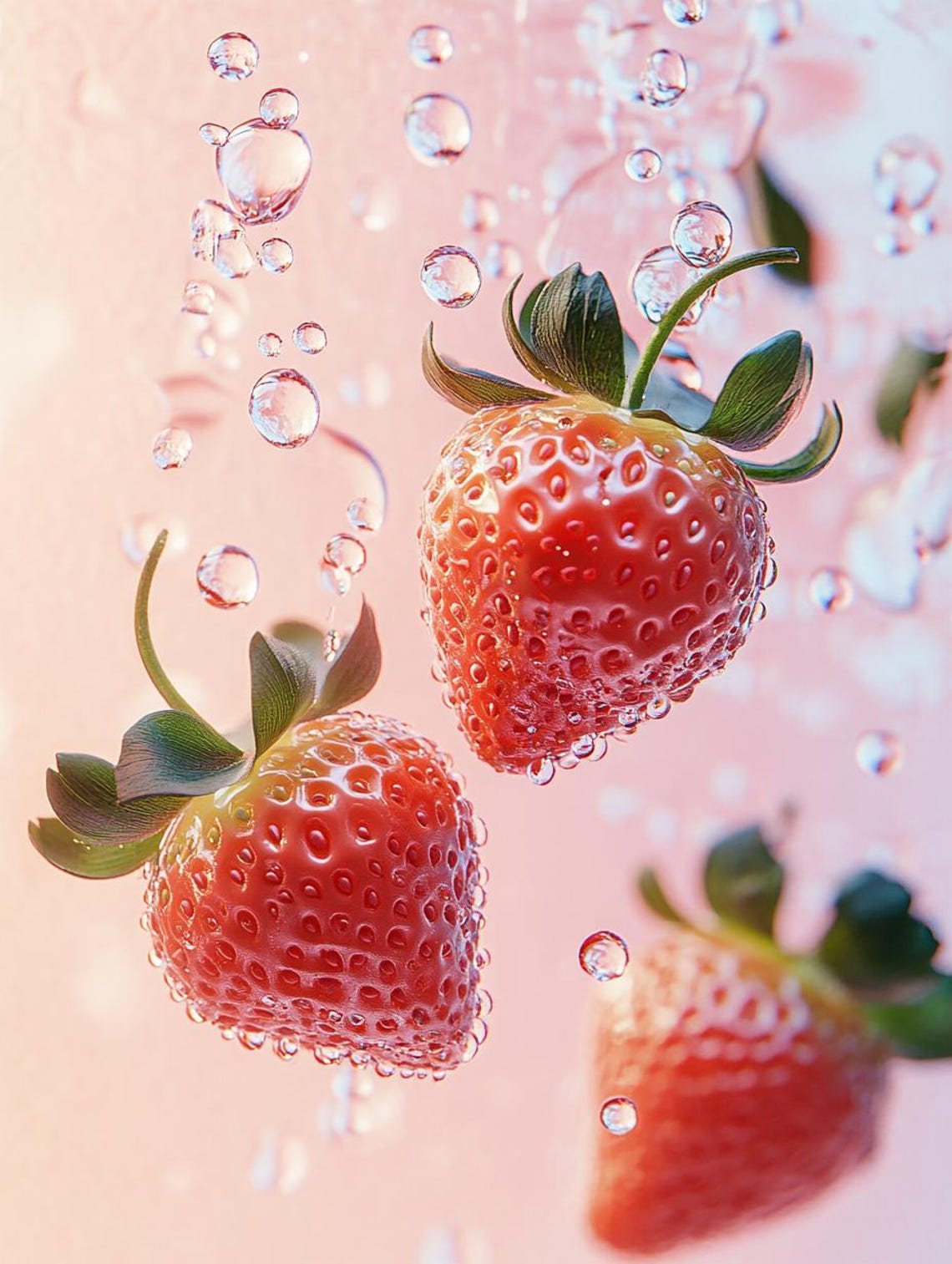 5 Bundle of Fruits in Water With Droplets and Bubbles - Etsy