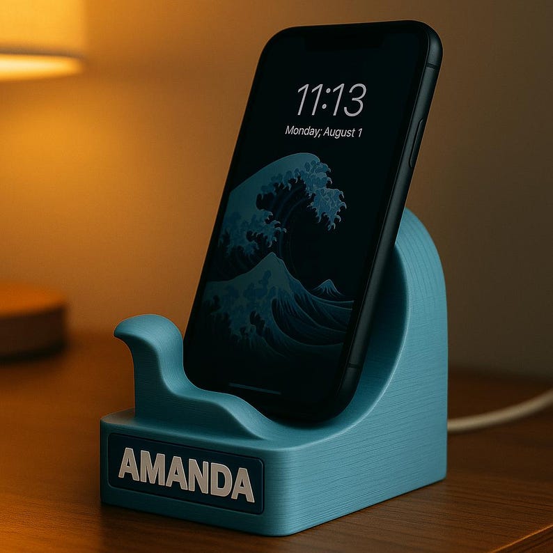 Japanese Wave Phone Holder | 3d-printed Desk Stand & Personalized Home ...