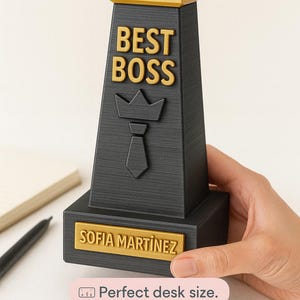 Executive Crown Tower™ — Personalized Best Boss Trophy & Desk Award ...