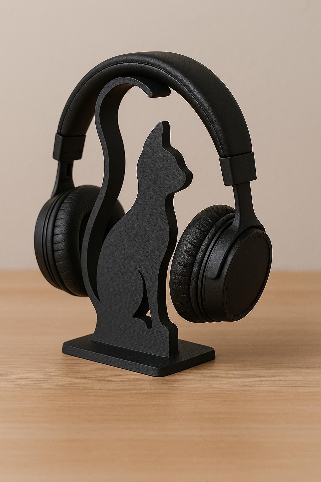3D Printed Cat Headphone Stand – Unique Gift for Cat Lovers, Gamer Desk ...