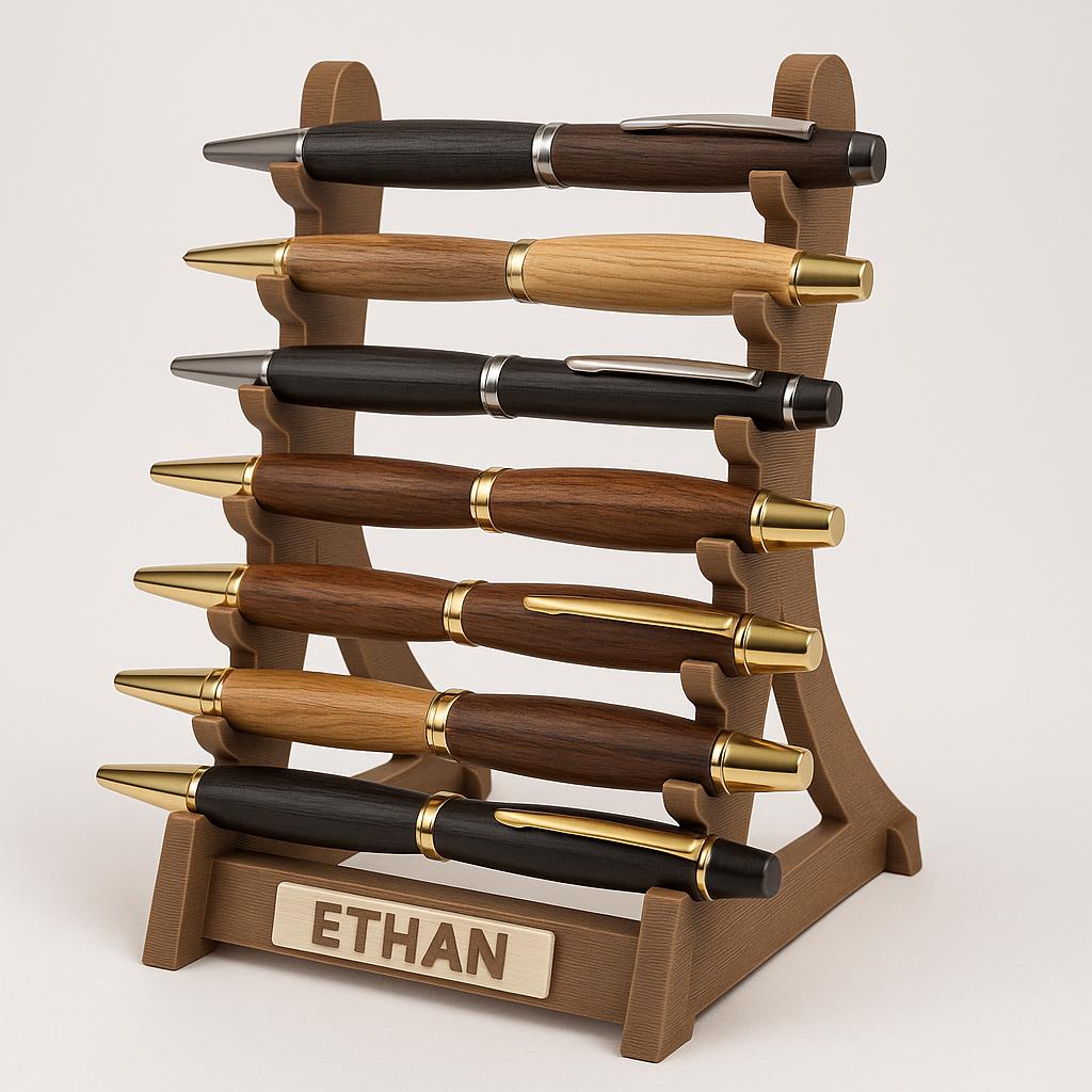 Ladder Personalized Pen Display Rack With Nameplate | Desk Organizer ...
