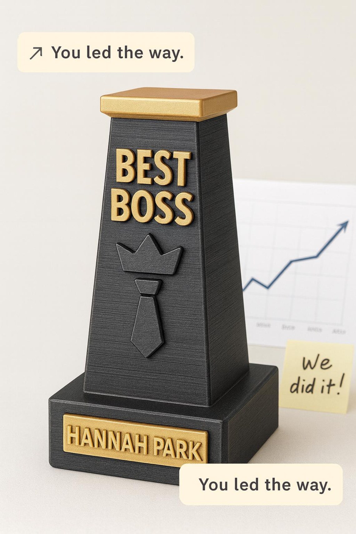 Executive Crown Tower™ — Personalized Best Boss Trophy & Desk Award ...