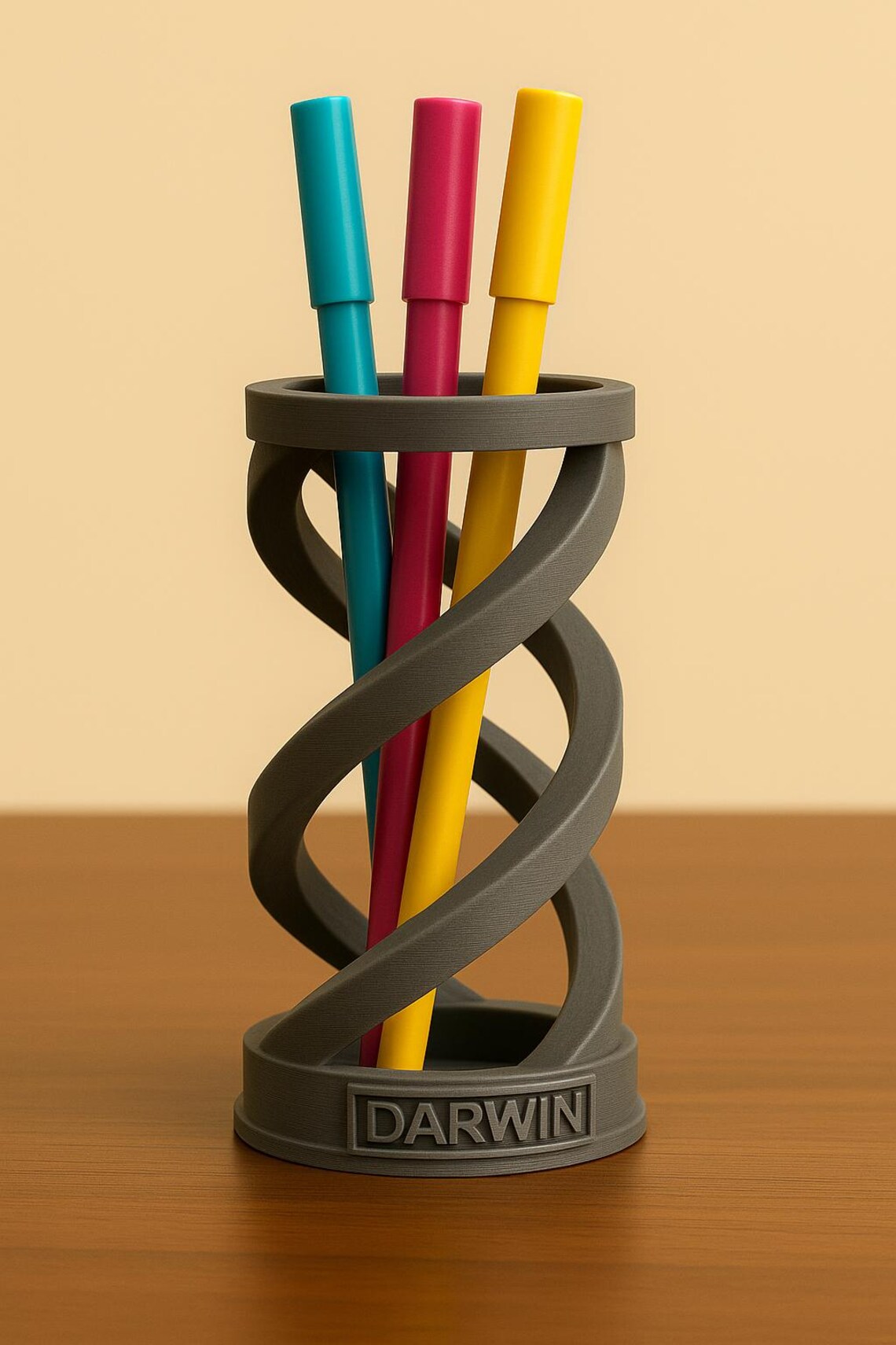 Personalized DNA Pen Holder, 3D Printed Double-helix Desk Organizer ...
