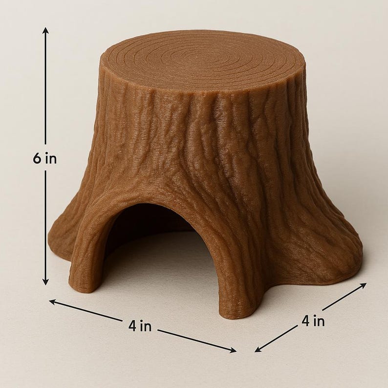 3D Printed Reptile Hide – Hollow Tree Stump Terrarium Decor ...