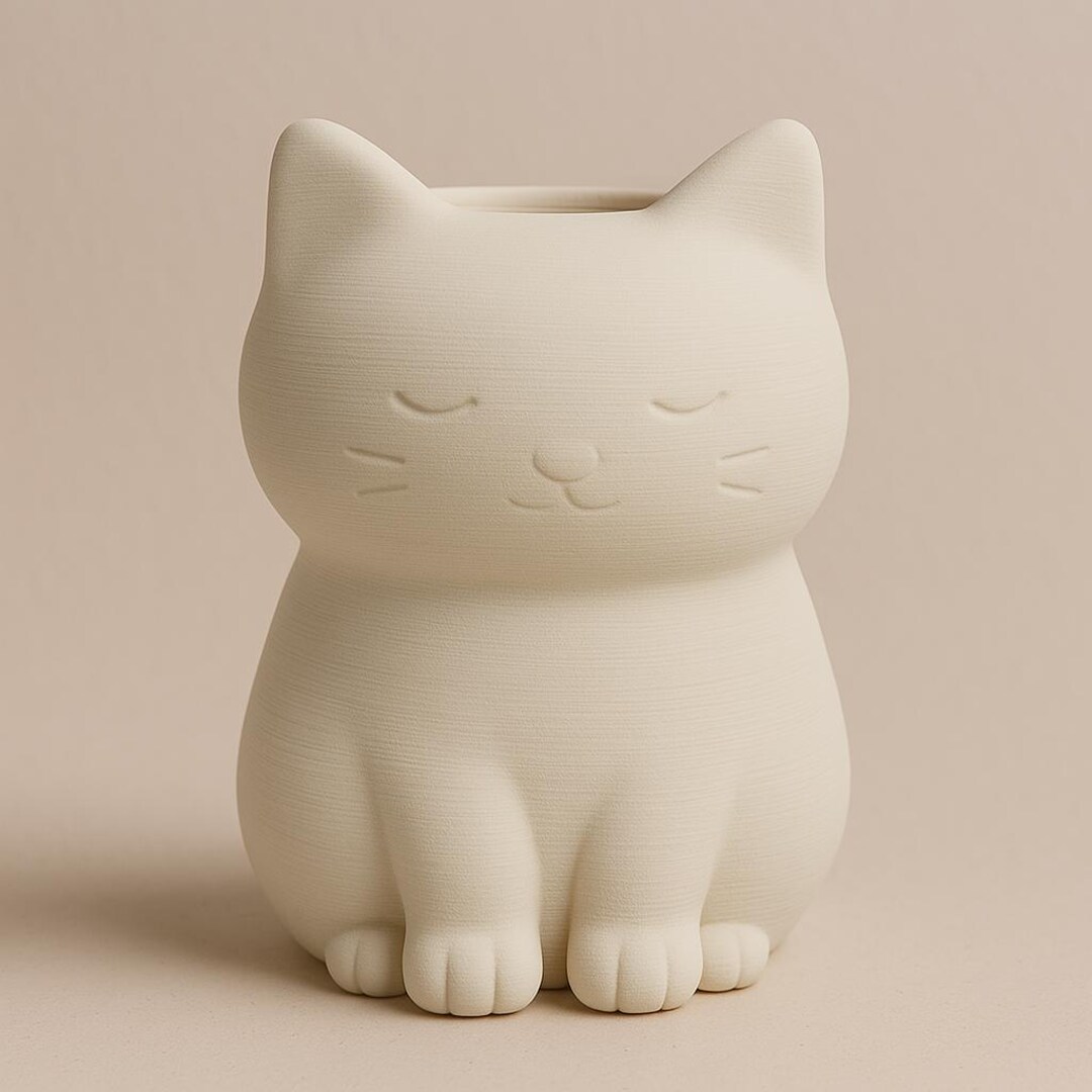 Adorable Cat Planter – Cute Minimalist Vase With Flowers – Unique ...