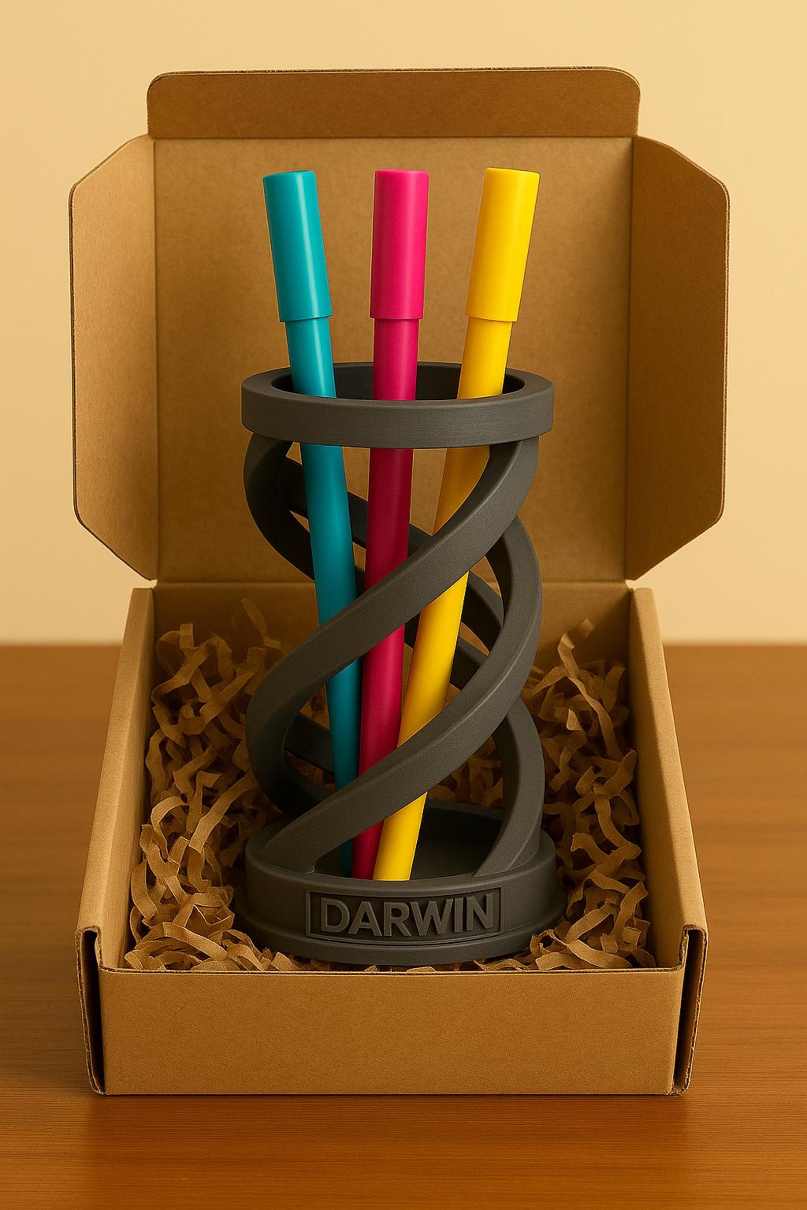 Personalized DNA Pen Holder, 3D Printed Double-helix Desk Organizer ...