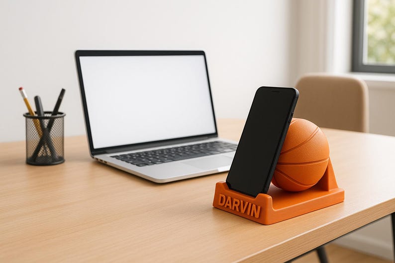 Personalized Basketball Phone Stand – 3D Printed PLA Desktop Cradle ...