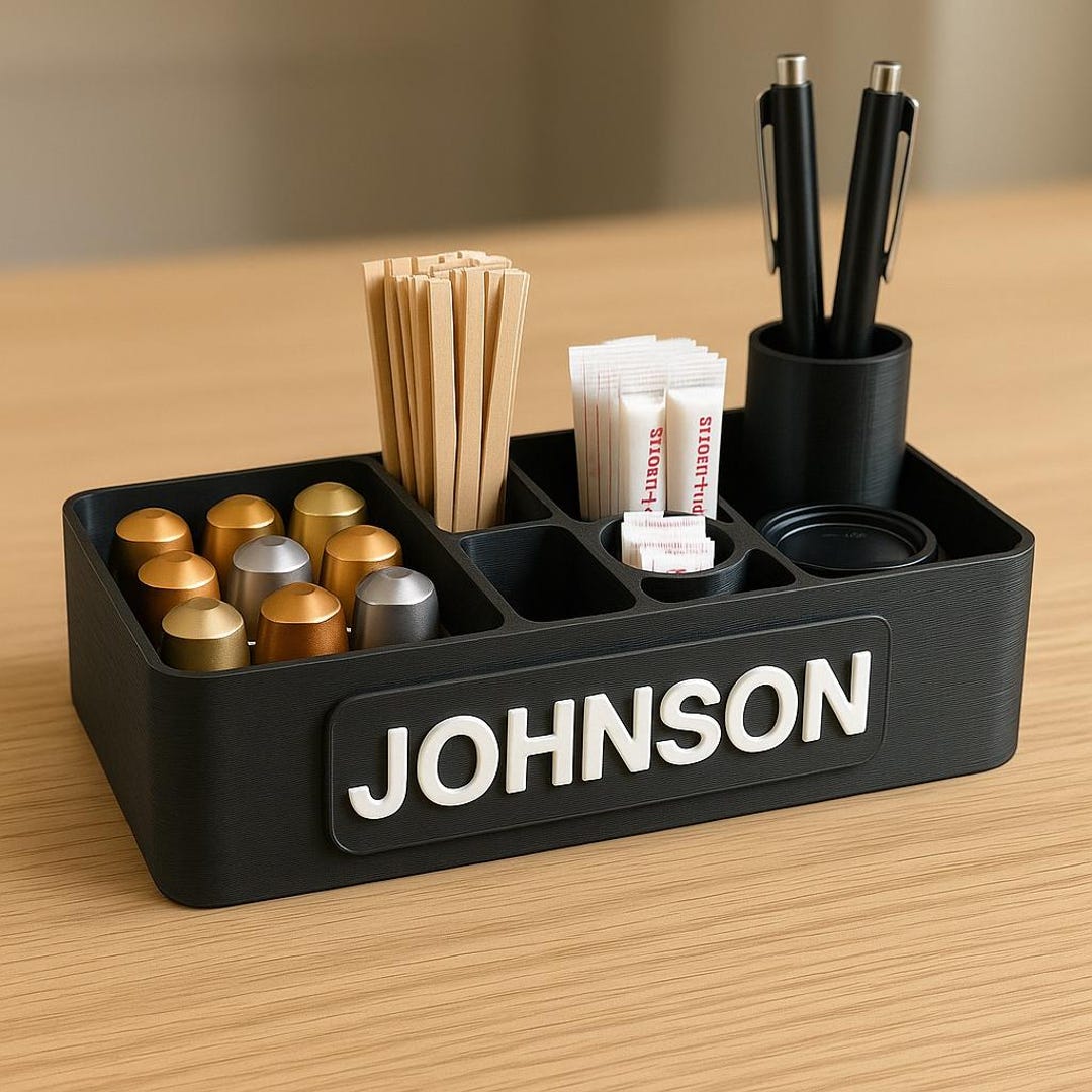 Custom Coffee Station Organizer With Nameplate – Nespresso Pod Holder ...