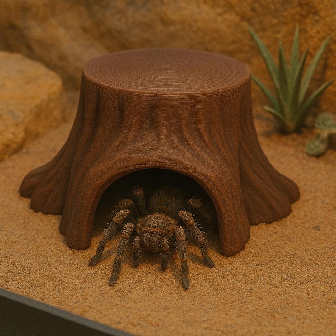 3D Printed Tree Stump Spider Hide – Realistic Reptile | Tarantula ...