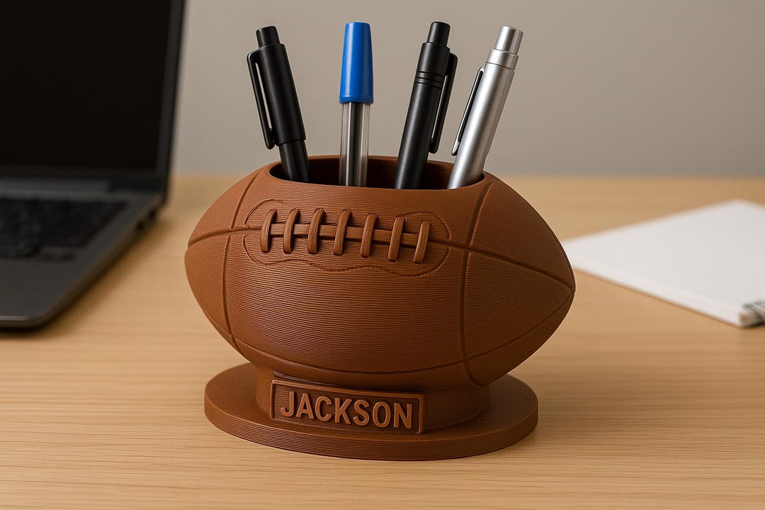 Custom American Football Pen Holder – 3d-printed Desk Organizer ...