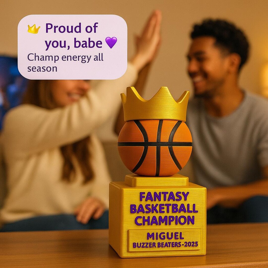 Crown the Hoops Champ™ – Kids Fantasy Basketball Trophy With Custom ...