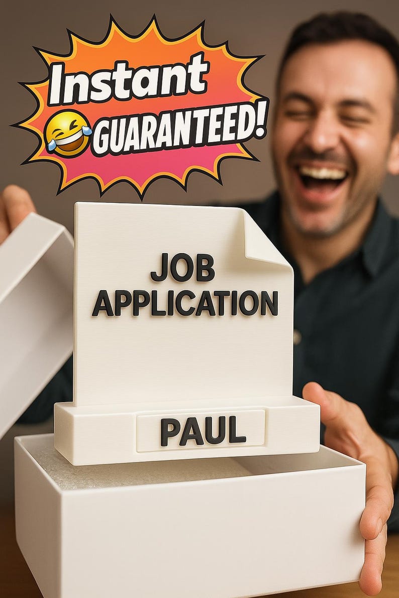 Personalized Job Application Meme Print – Funny Custom Name Gag Gift ...