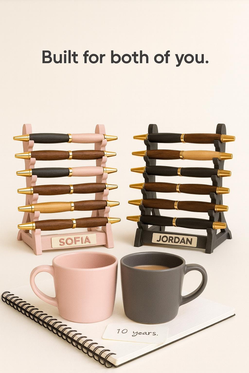 Ladder Personalized Pen Display Rack With Nameplate | Desk Organizer ...