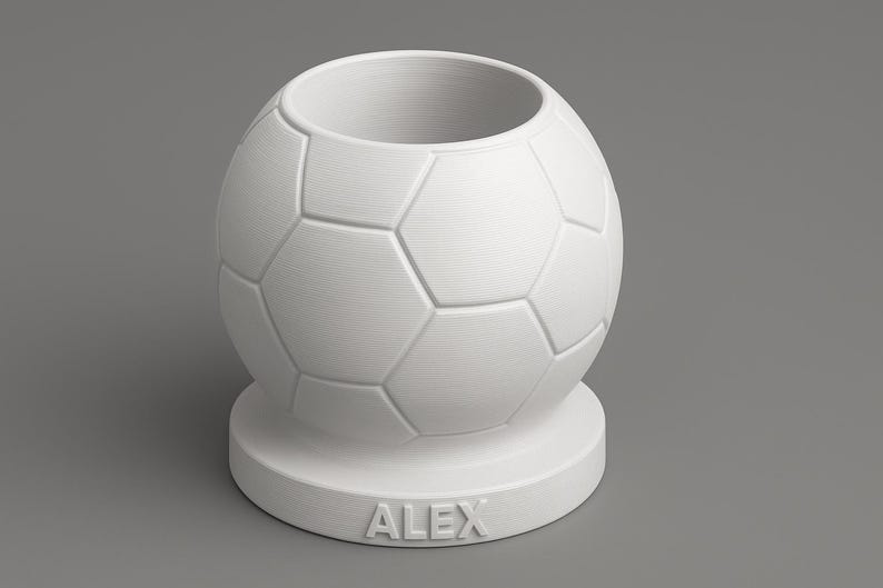 Custom 3d-printed Soccer Ball Pen Holder - Personalized Desk Organizer ...