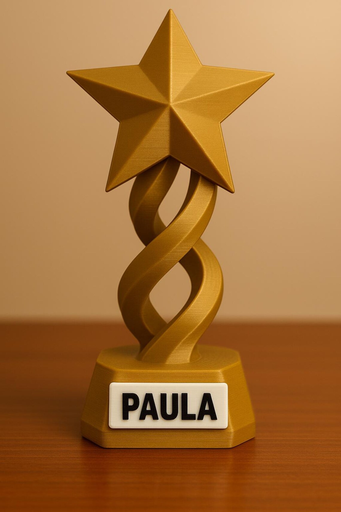 Custom Twist-star Trophy – Personalized Nameplate, Detachable White ...