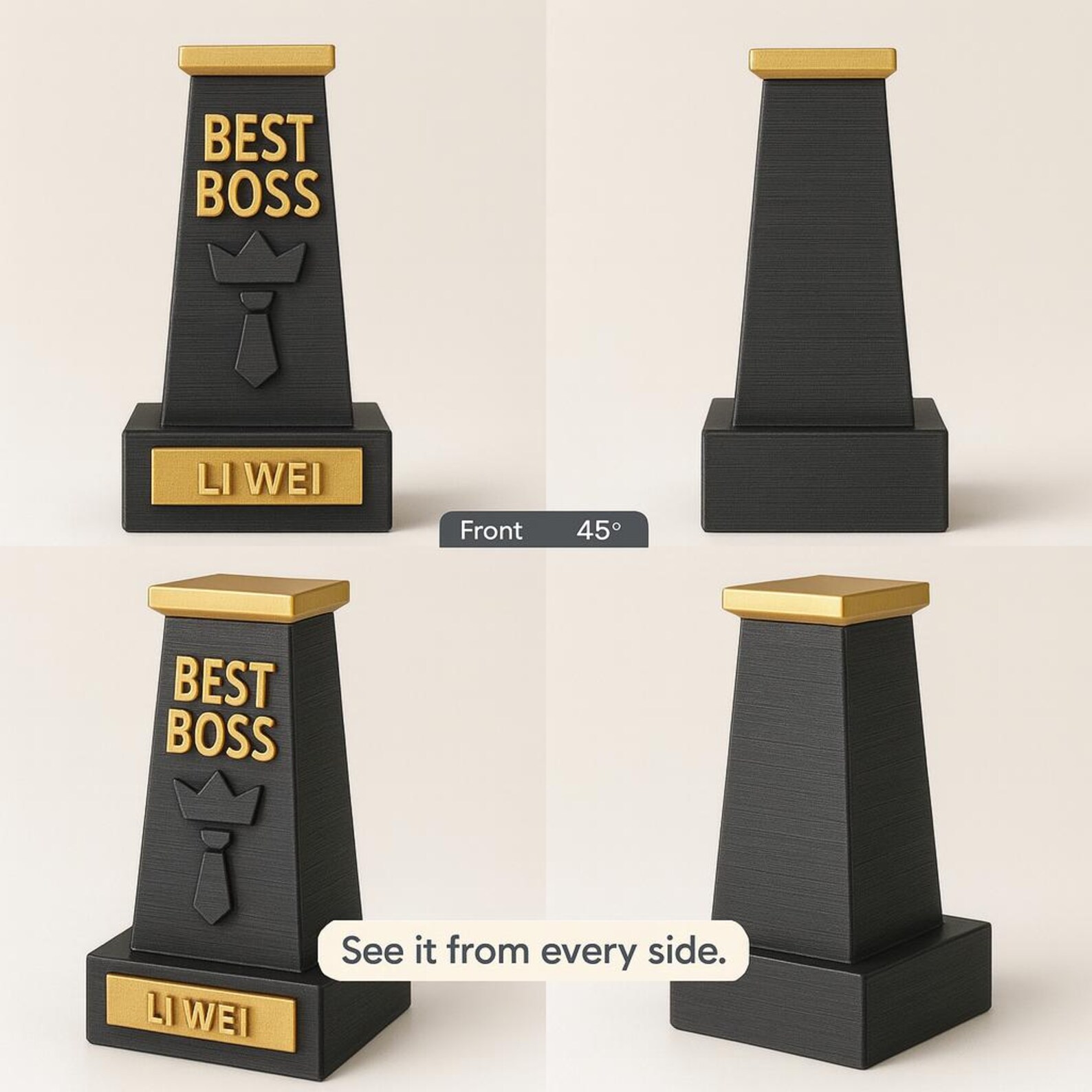 Executive Crown Tower™ — Personalized Best Boss Trophy & Desk Award ...