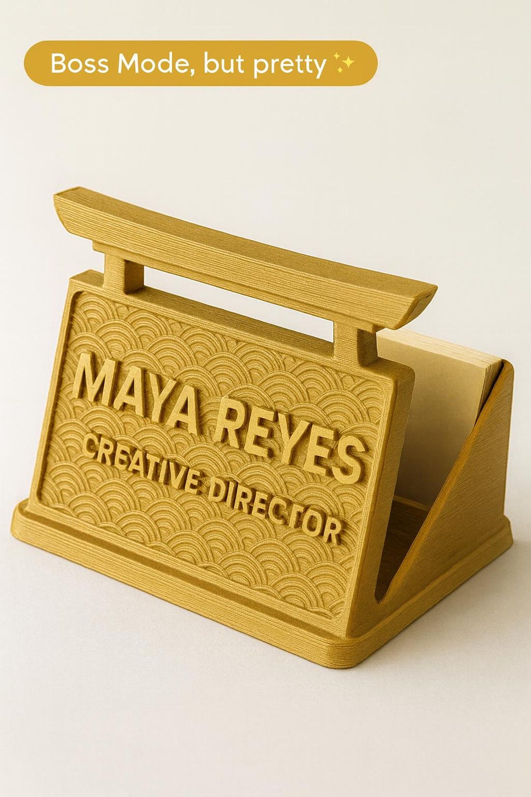 Torii-wave Nameplate & Card Holder — Personalized Desk Sign | National ...