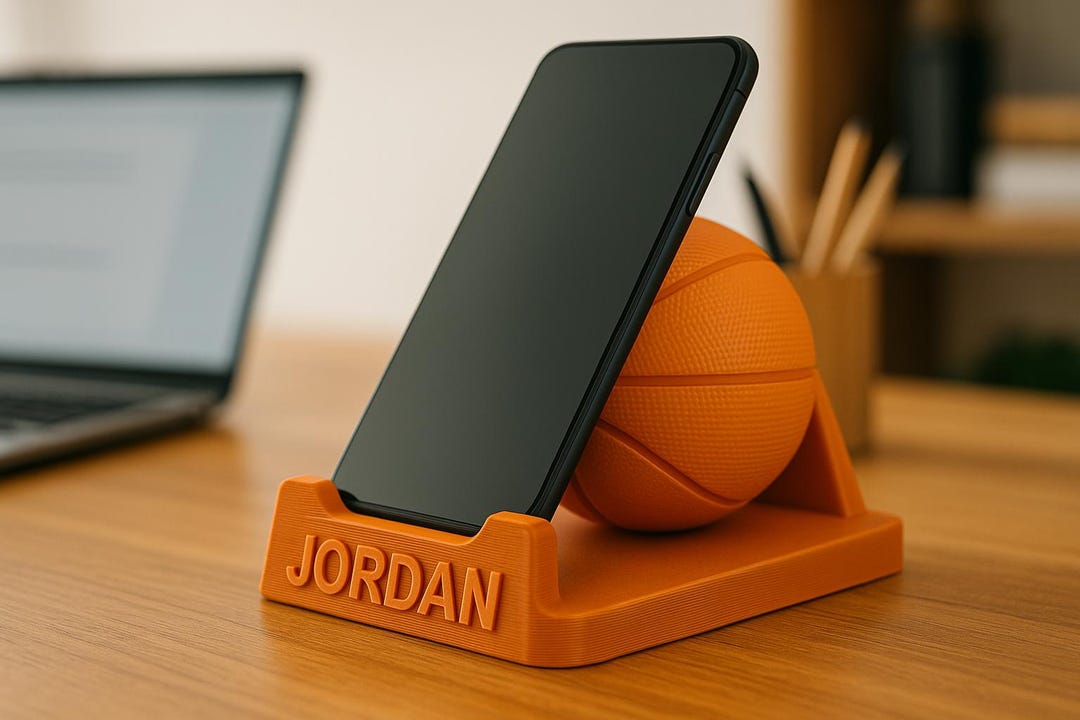 Personalized Basketball Phone Stand – 3D Printed PLA Desktop Cradle ...