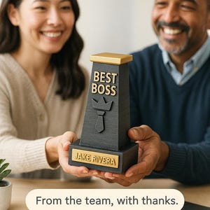 Executive Crown Tower™ — Personalized Best Boss Trophy & Desk Award ...
