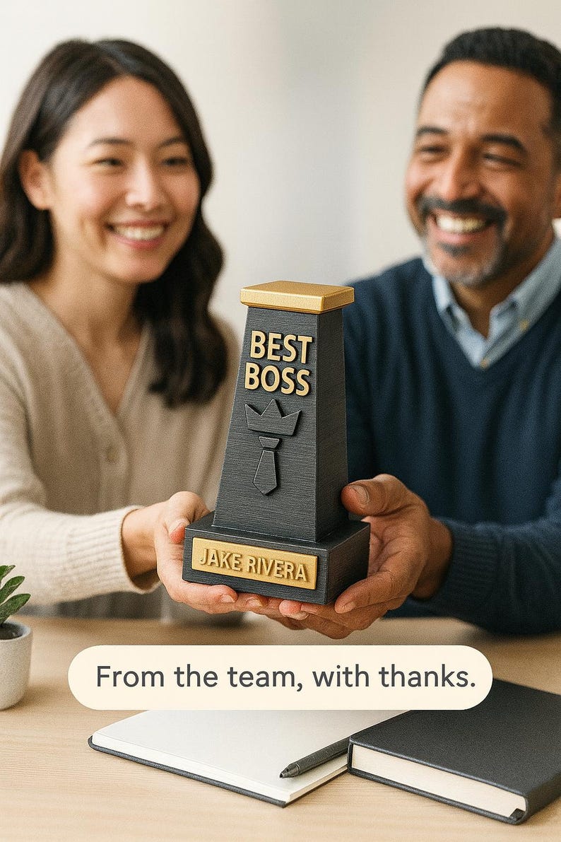 Executive Crown Tower™ — Personalized Best Boss Trophy & Desk Award ...
