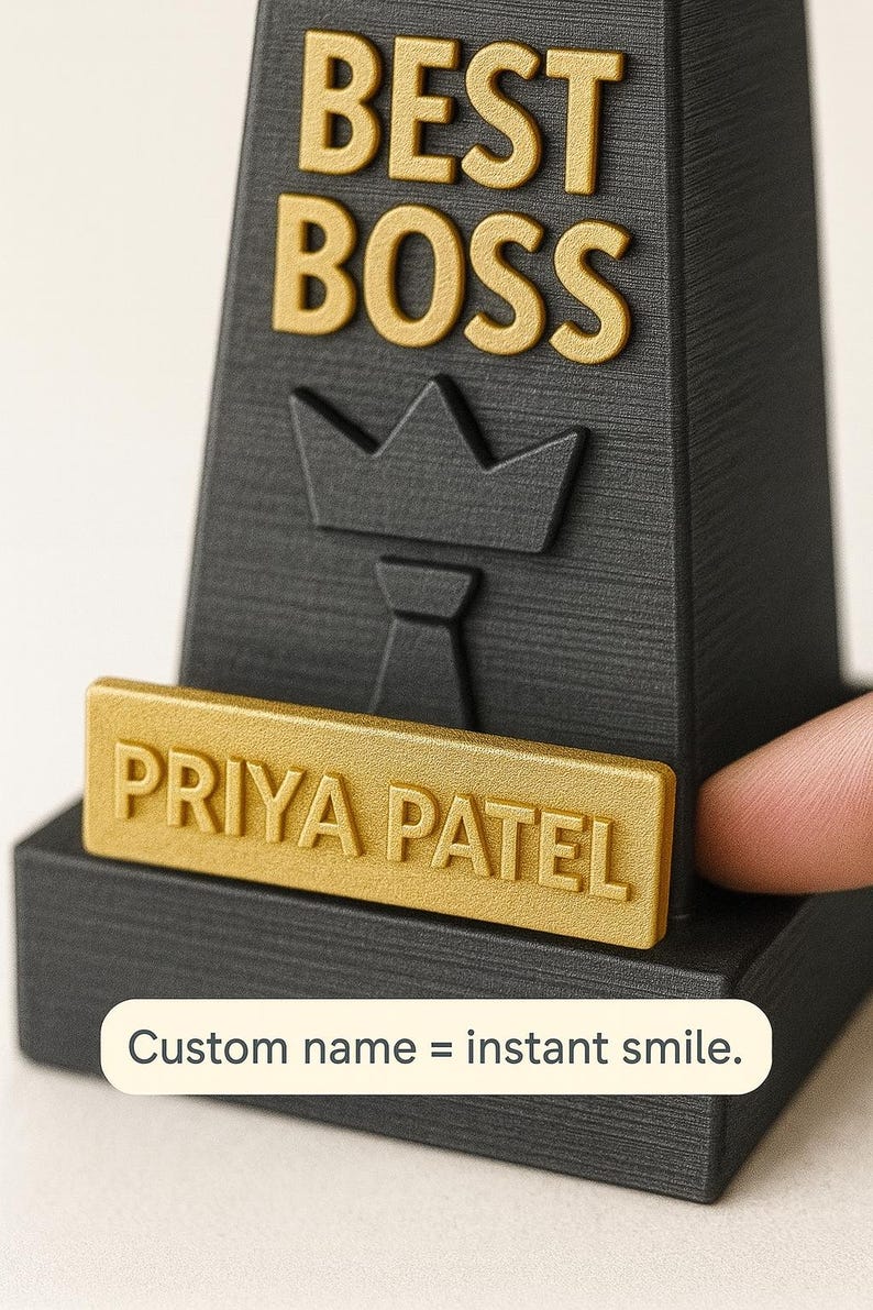 Executive Crown Tower™ — Personalized Best Boss Trophy & Desk Award ...