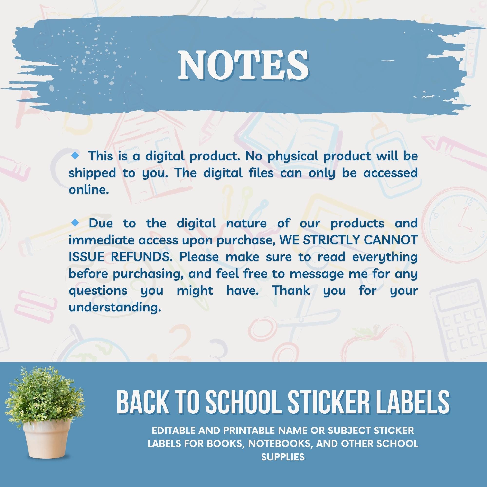 Back to School Sticker Labels, Printable Notebook Labels, Kids Name ...