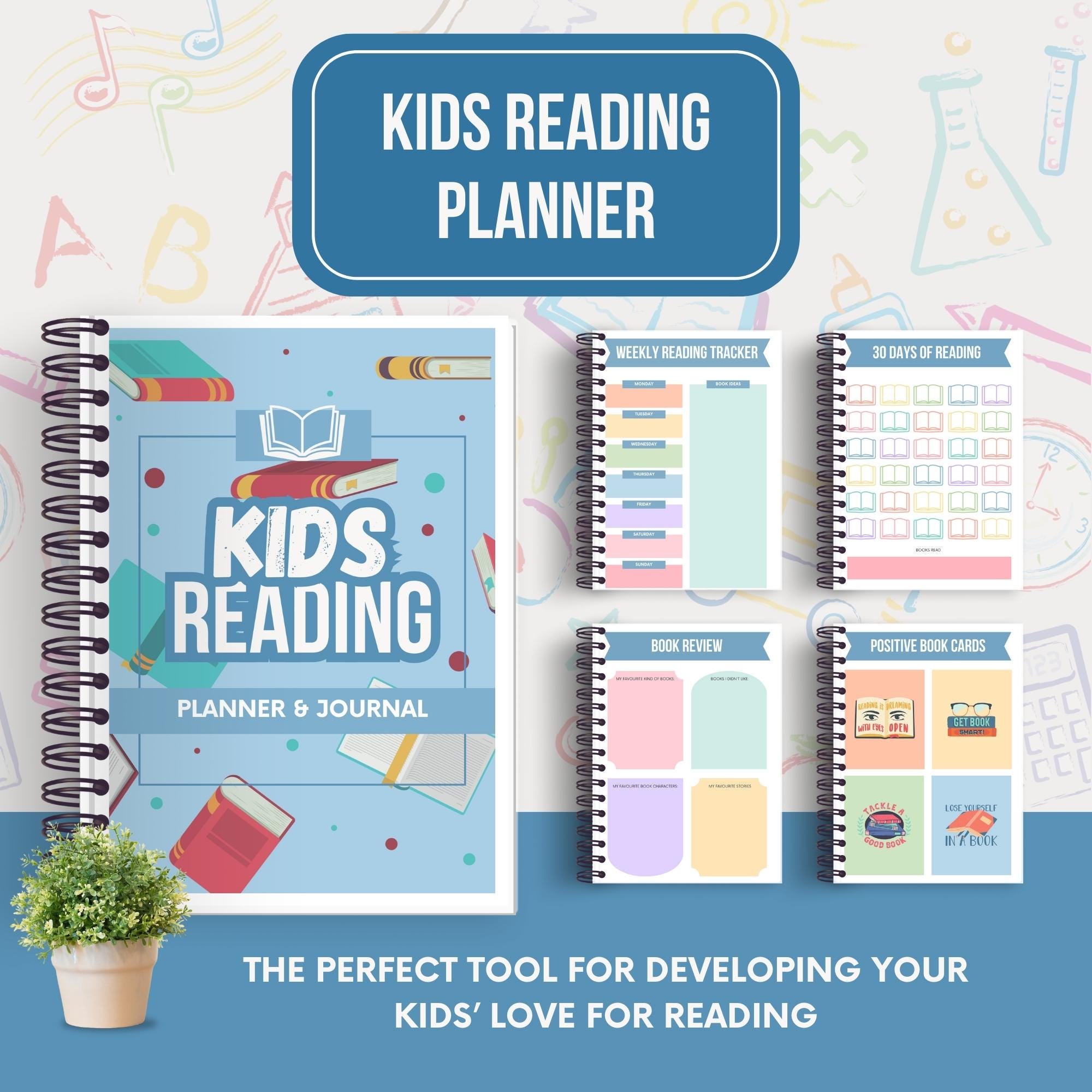MRR Kids Reading Planner, Kids Reading Journal, Reading Tracker for ...