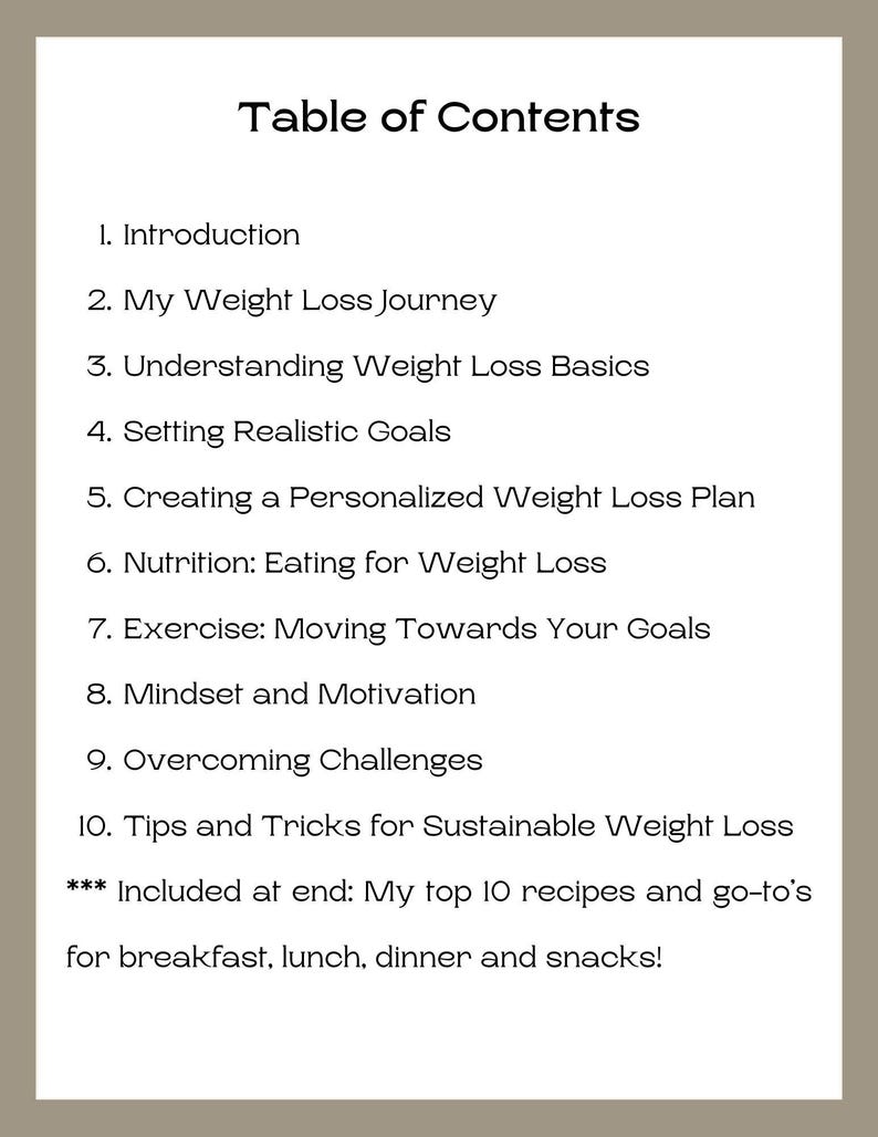 Weight Loss 101: How I Lost 60 Pounds and How You Can Too - Etsy