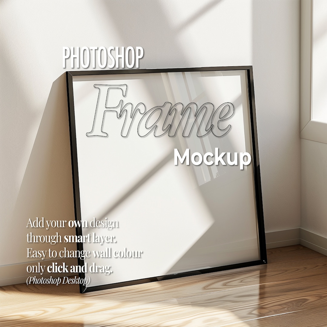 1x1 Black Frame Photoshop Mockup High Resolution, 2060x2060, 300ppi ...
