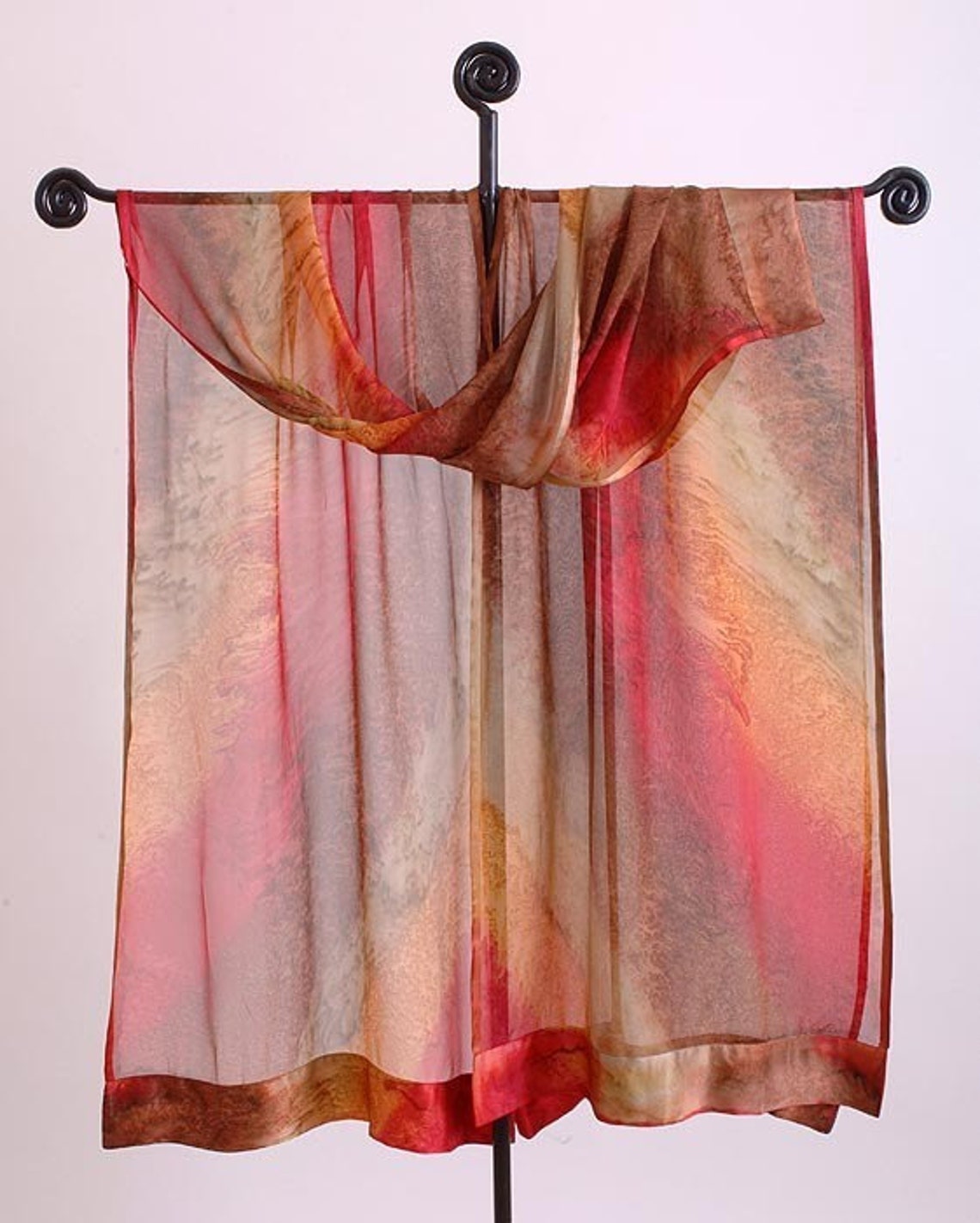 MAROC Hand Painted Silk Ruana, Wedding or Travel Attire for Women, Made ...