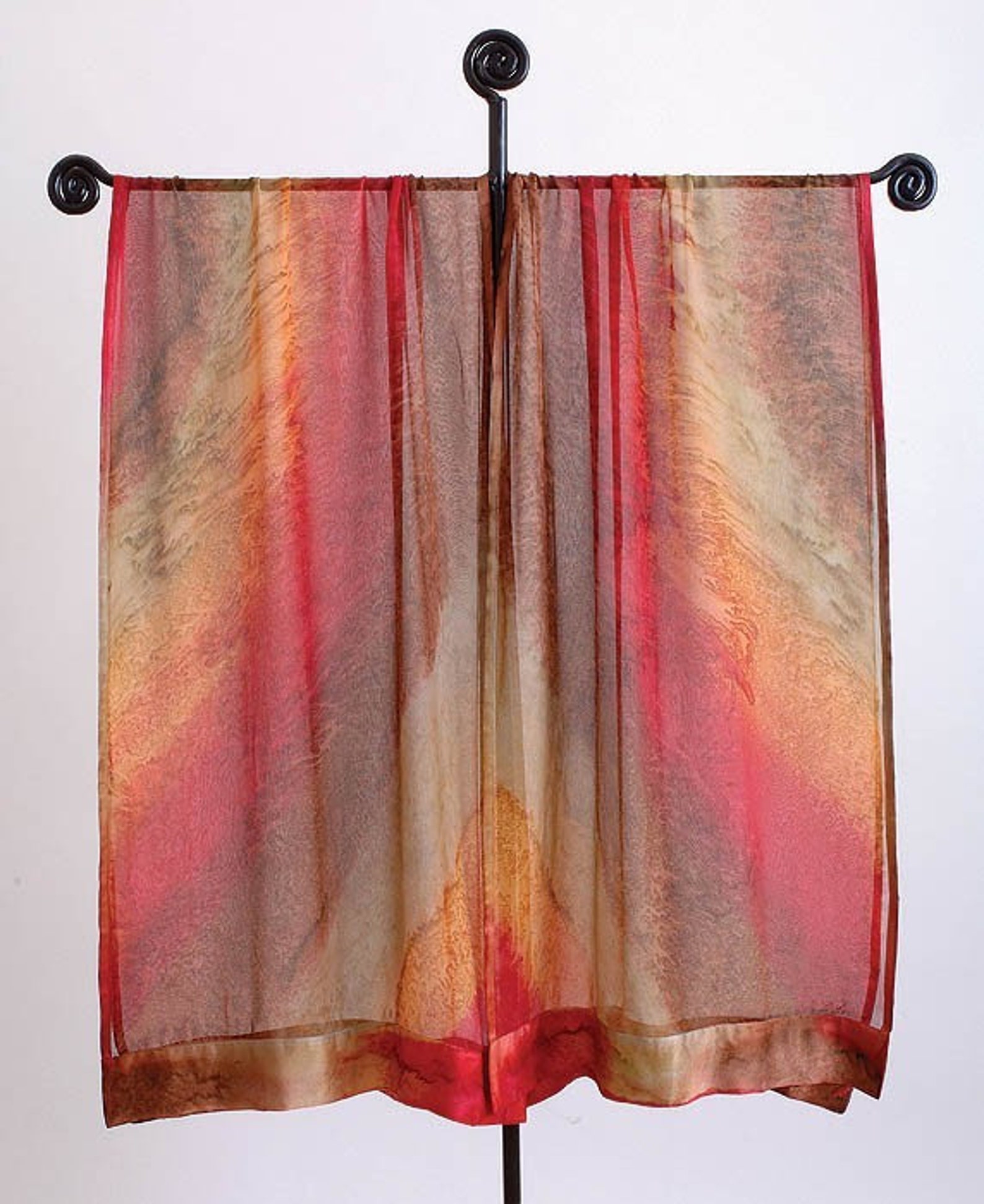 MAROC Hand Painted Silk Ruana, Wedding or Travel Attire for Women, Made ...