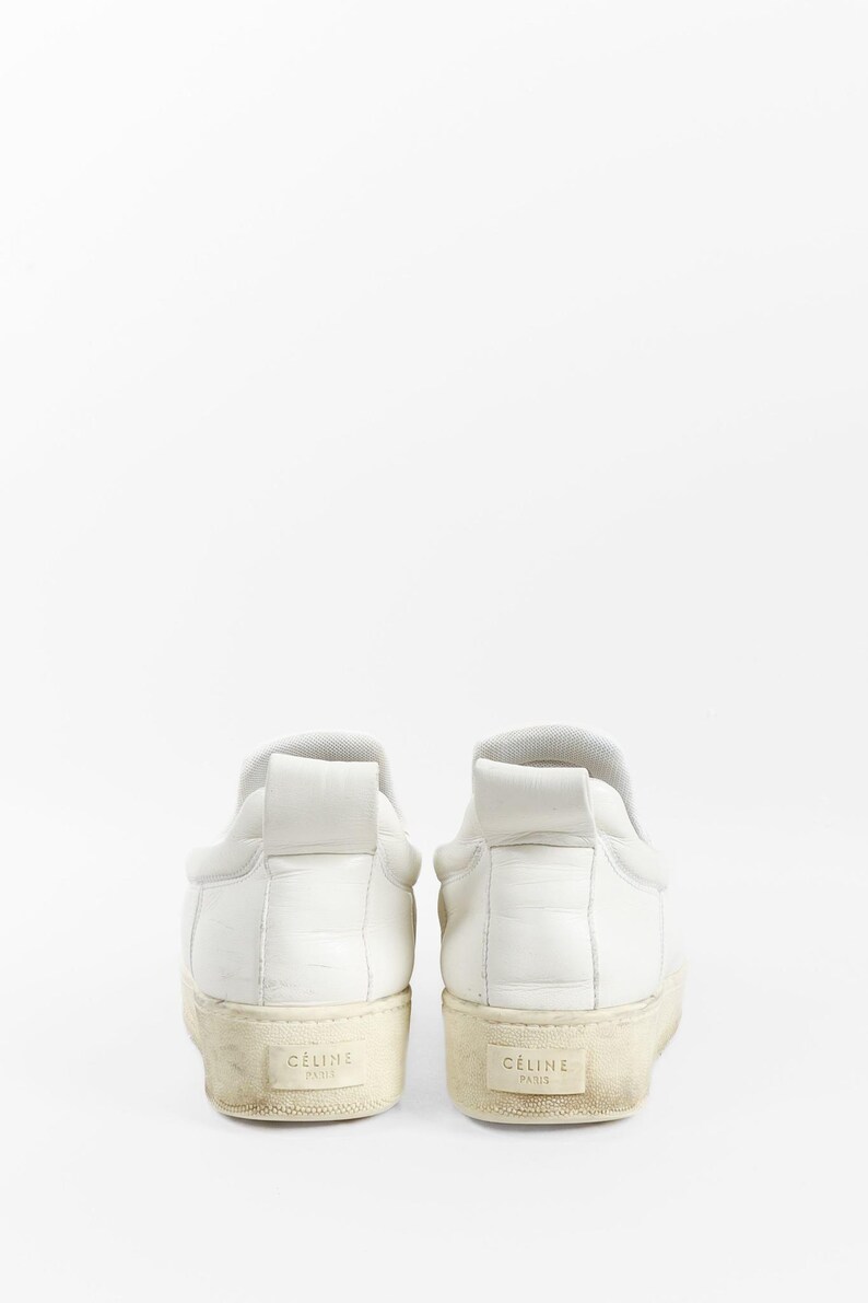 Celine White Leather Slip-on Sneakers - Etsy