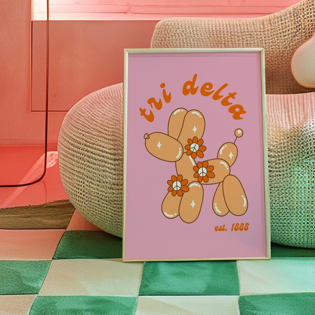 CUSTOM Sorority Merch Retro Print College Apartment Decor Dorm Decor ...