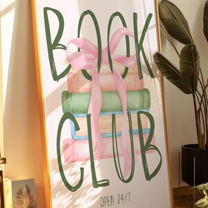 Book Club Book Print Bookshelf Decor Book Lover Gifts Book Wall Art ...