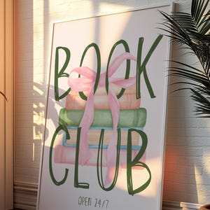Book Club Book Print Bookshelf Decor Book Lover Gifts Book Wall Art ...