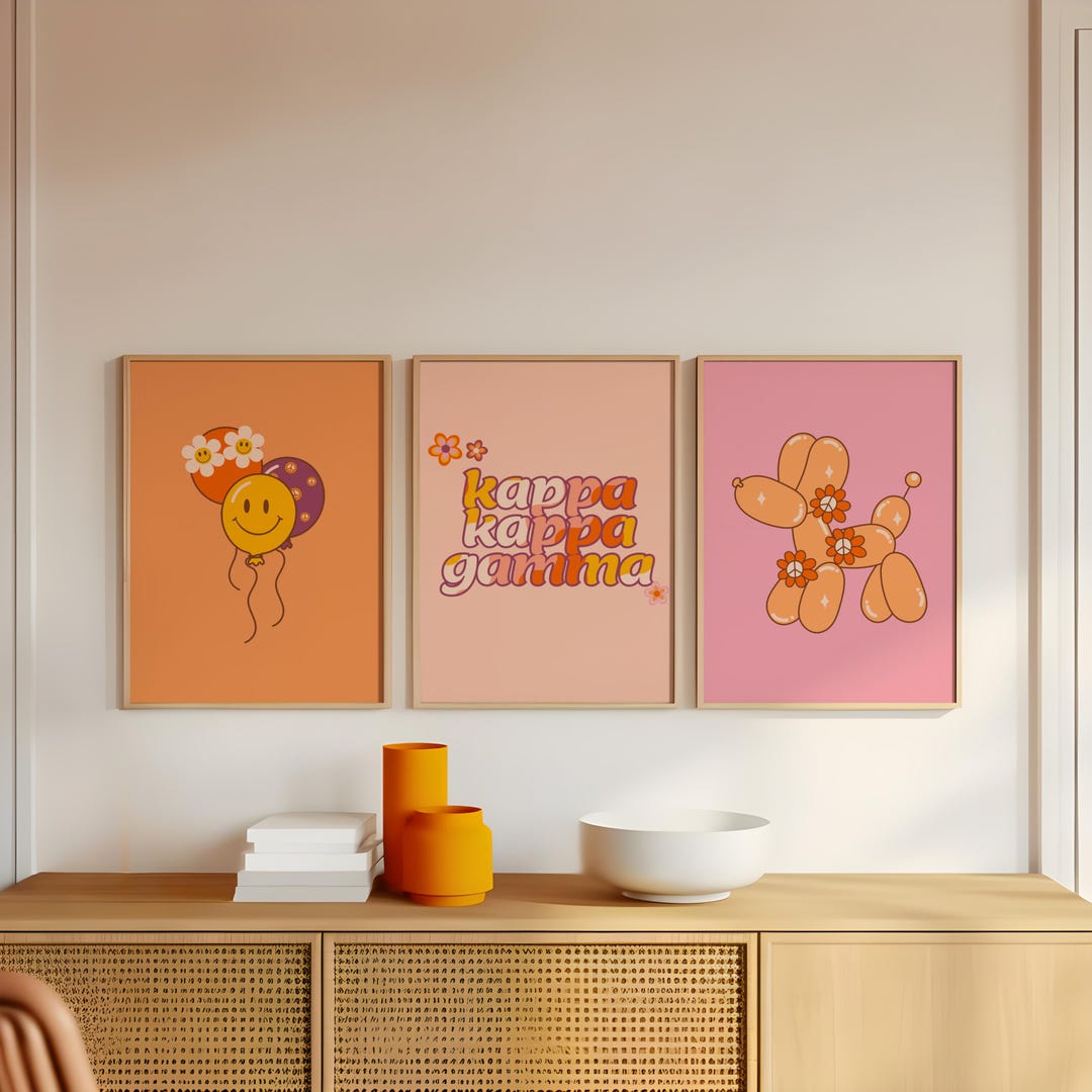 CUSTOM Sorority Merch Retro Print College Apartment Decor Dorm Decor ...