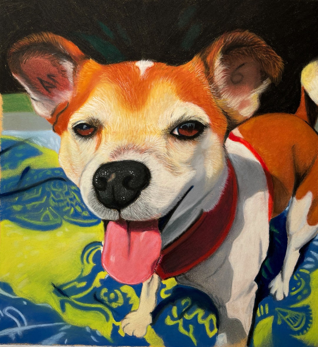 Custom Dog Portrait Commissioned Pastel Pet Painting - Etsy