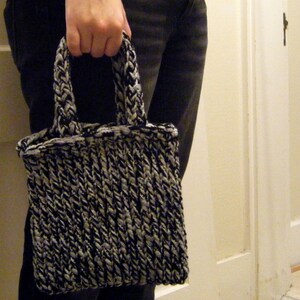 Grey Knit Handbag, Lined Knit Handbag, Funky Handbag - Etsy