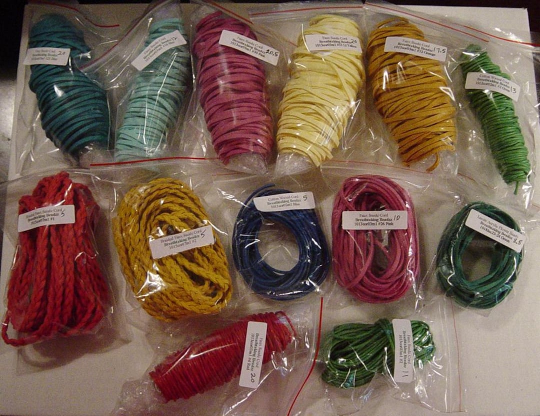 Bulk Multi Cords Braided Cotton Wax Faux Suede Rainbow Blue Green ...