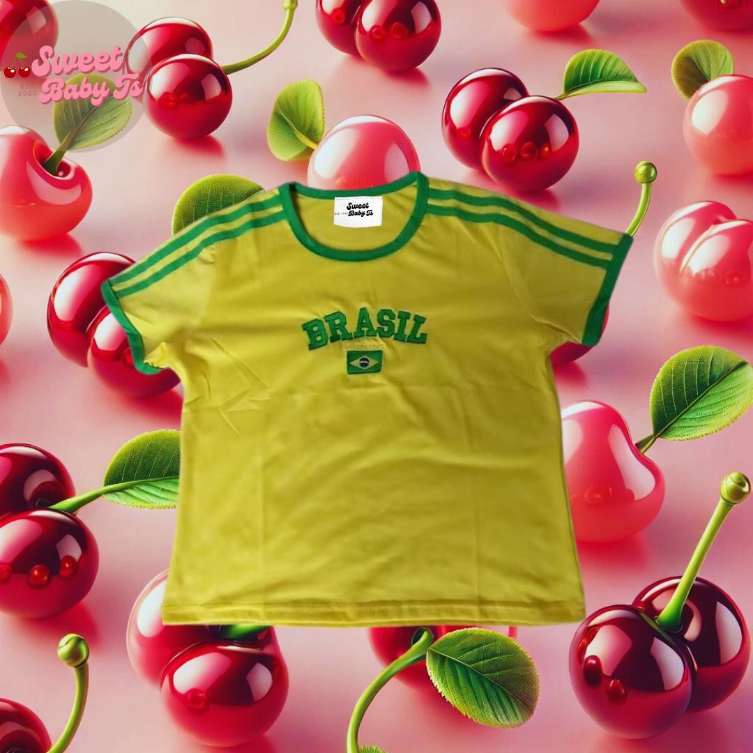 Brazil Baby Tee - Babydoll Shirt, Brazil T, Y2K Baby Tee, City Travel T ...