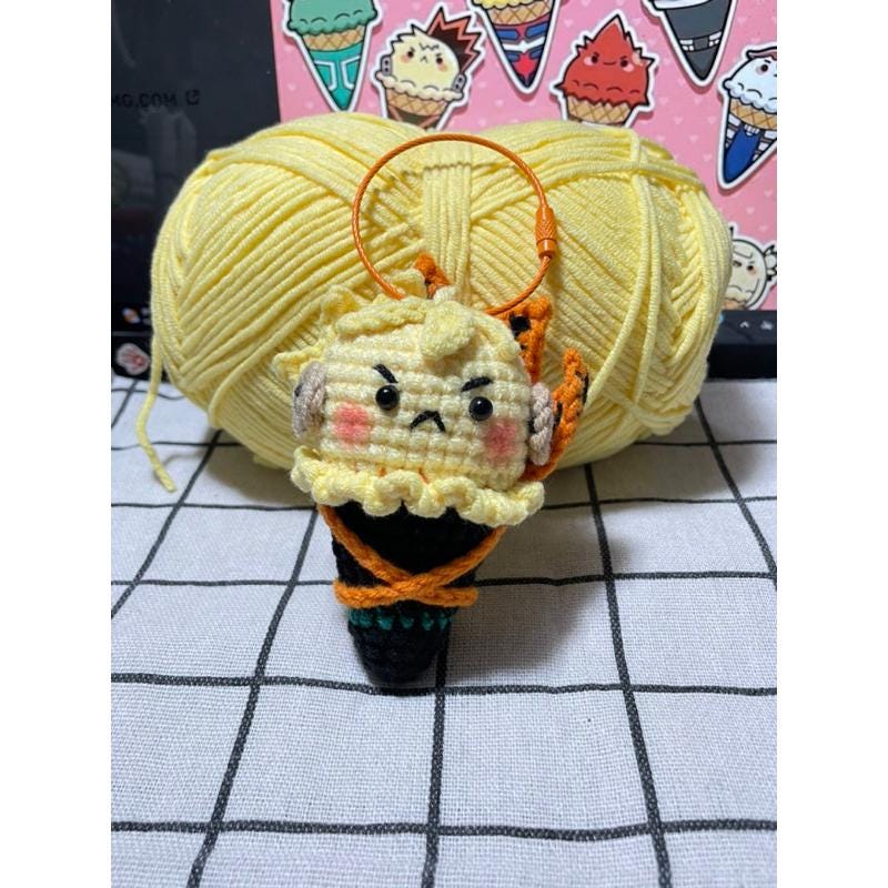 Crochet Bakugo Ice Cream Keychain, Crochet Bakugo Keychain, Amigurumi ...