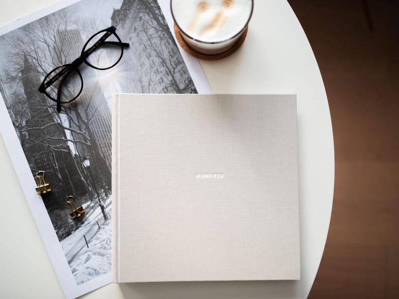 Light Grey Linen Photo Album | MOMENTS | White Embossing | ALBUM ...